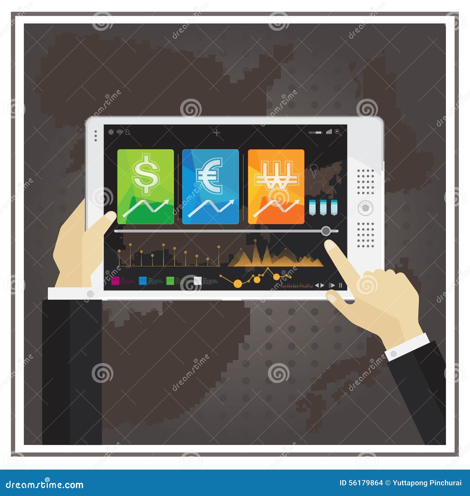 Vector Financial Digital Computer Black Online Business Stock Chart on ...