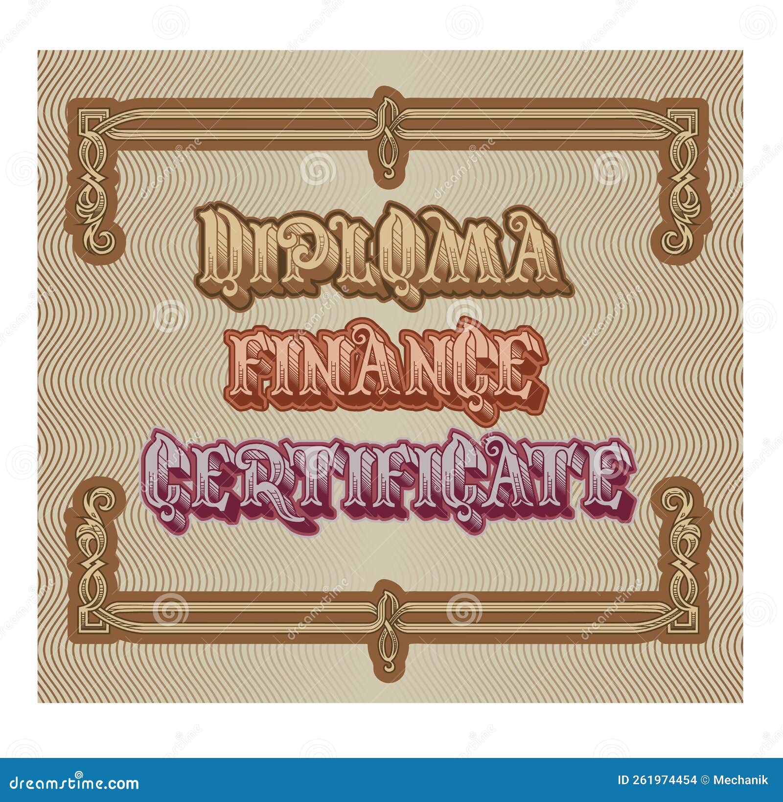 Vector Financial Lettering, Frames and Ornaments. Stock Vector ...