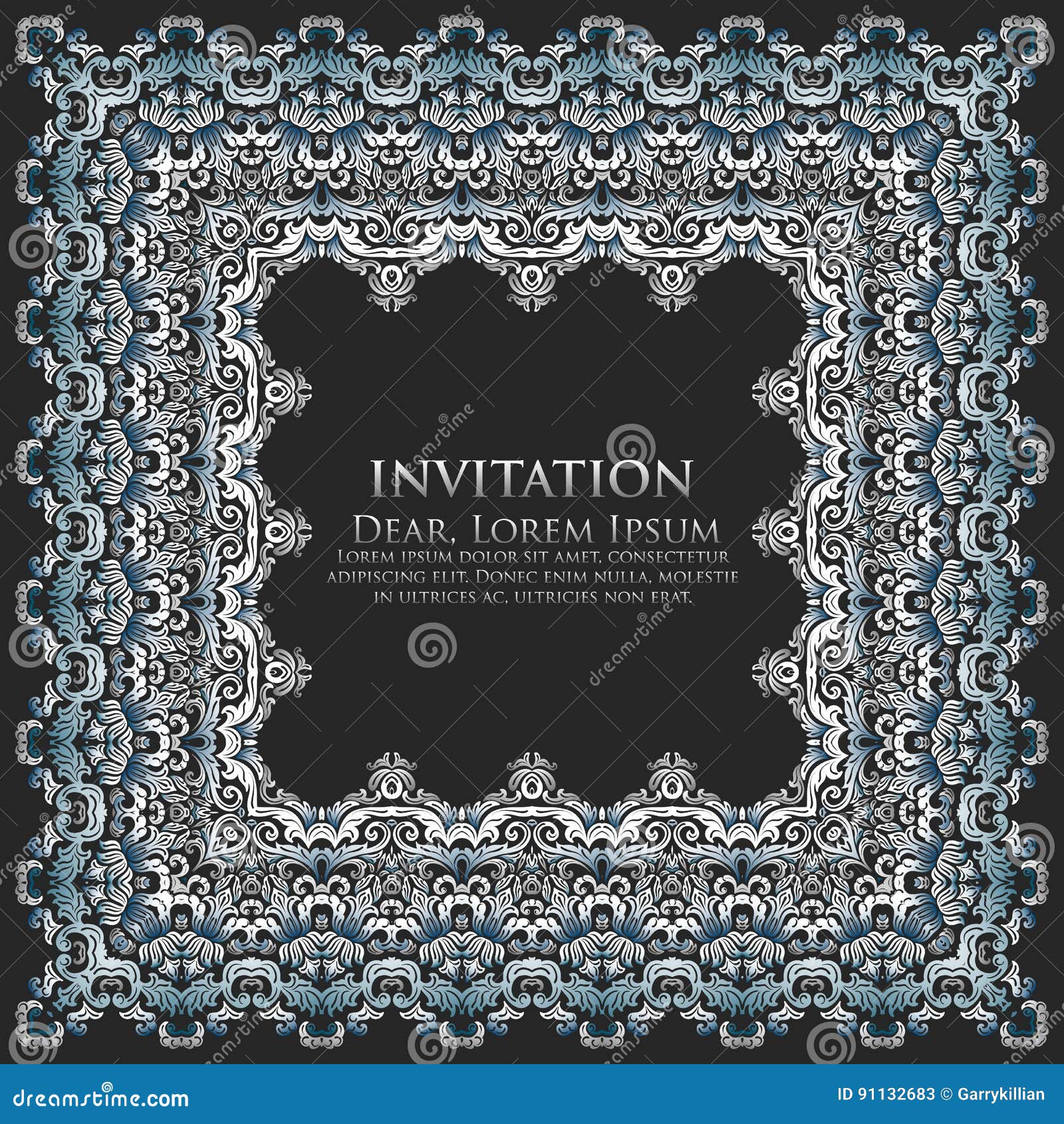 Vector Fine Floral Square Frame. Decorative Element for Invitations and ...