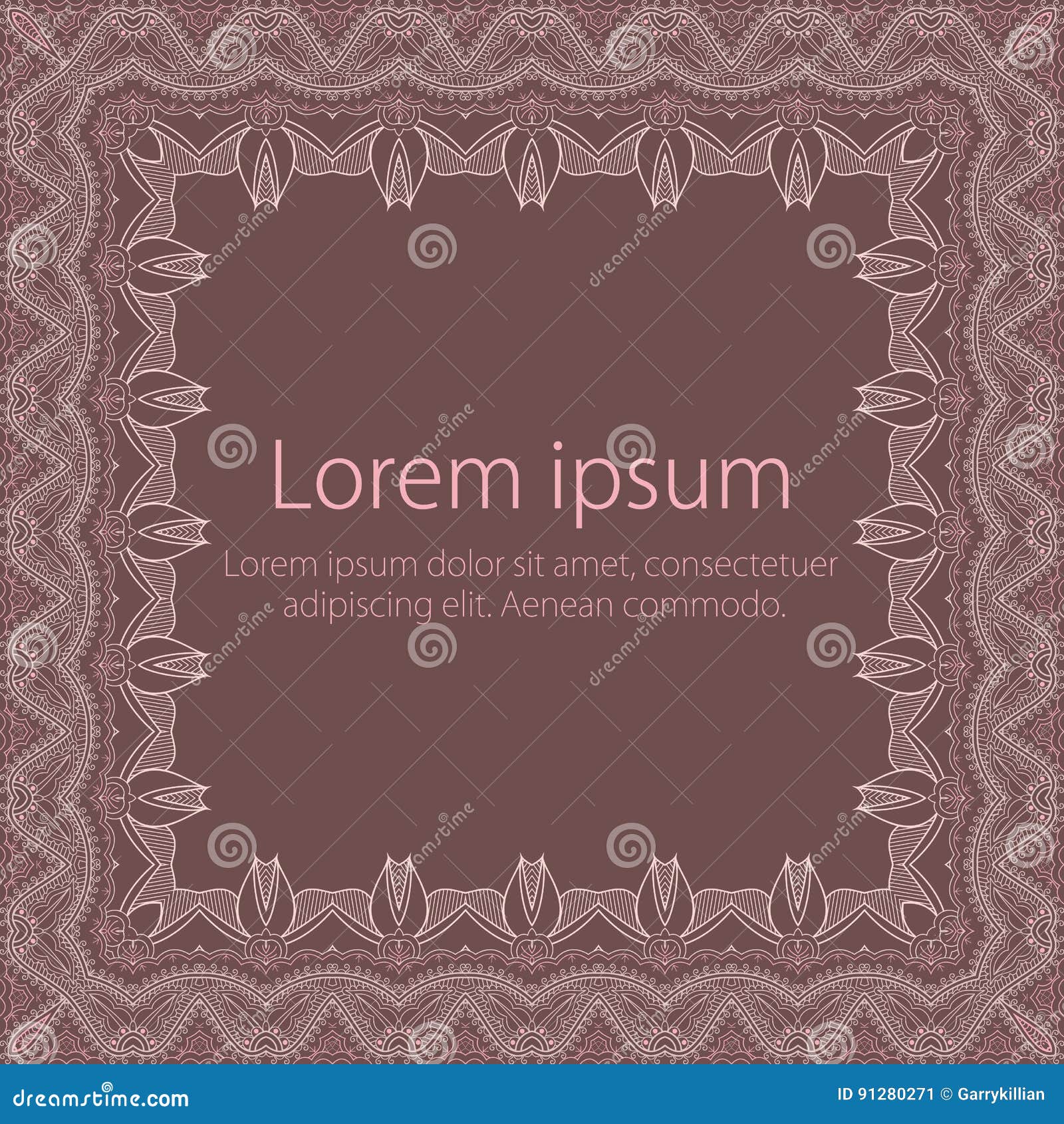 Vector Fine Floral Square Frame. Decorative Element for Invitations and ...