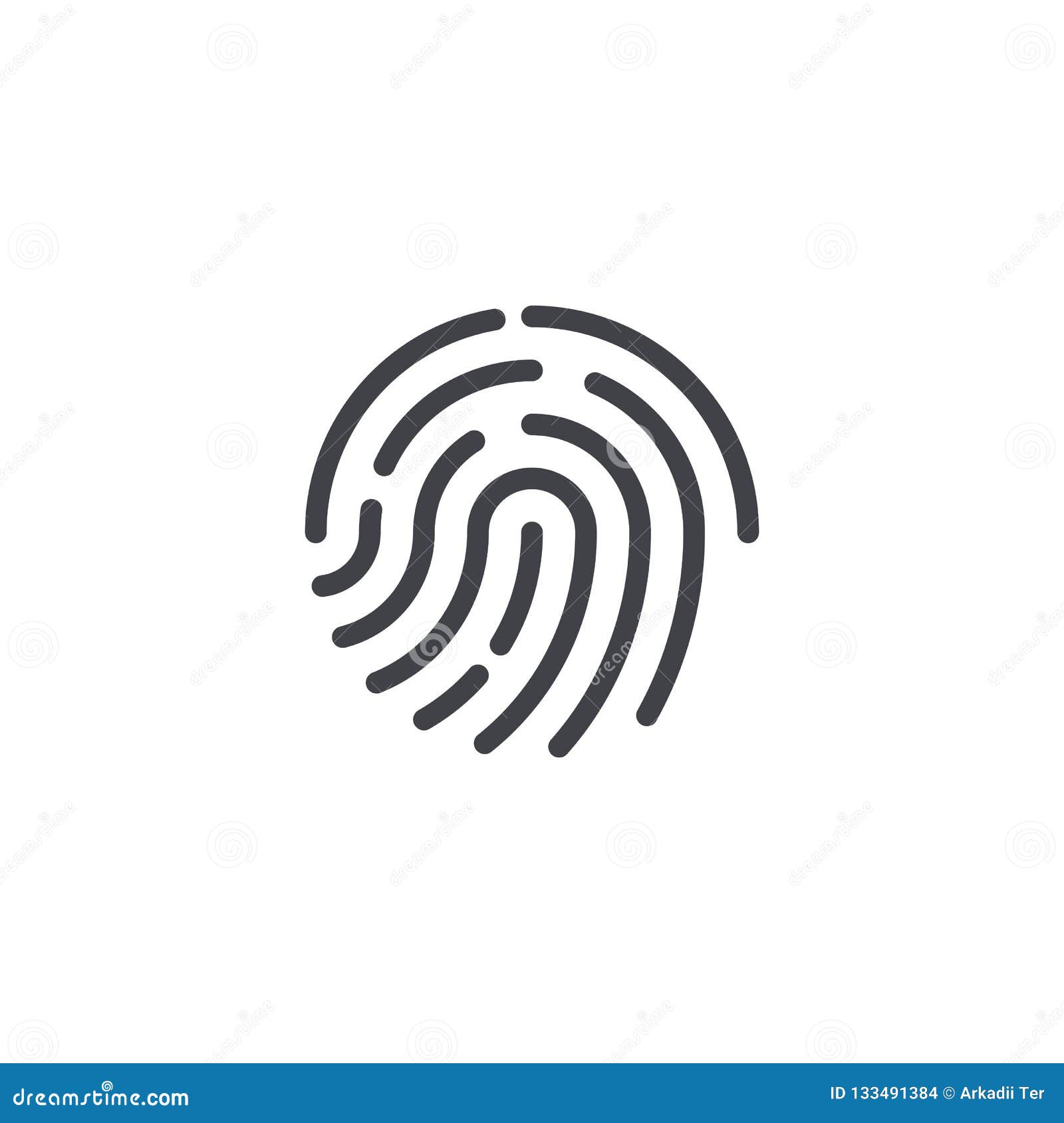 Vector Fingerprint Icon. Two Fingerprint Symbol Shape. Biometric ...