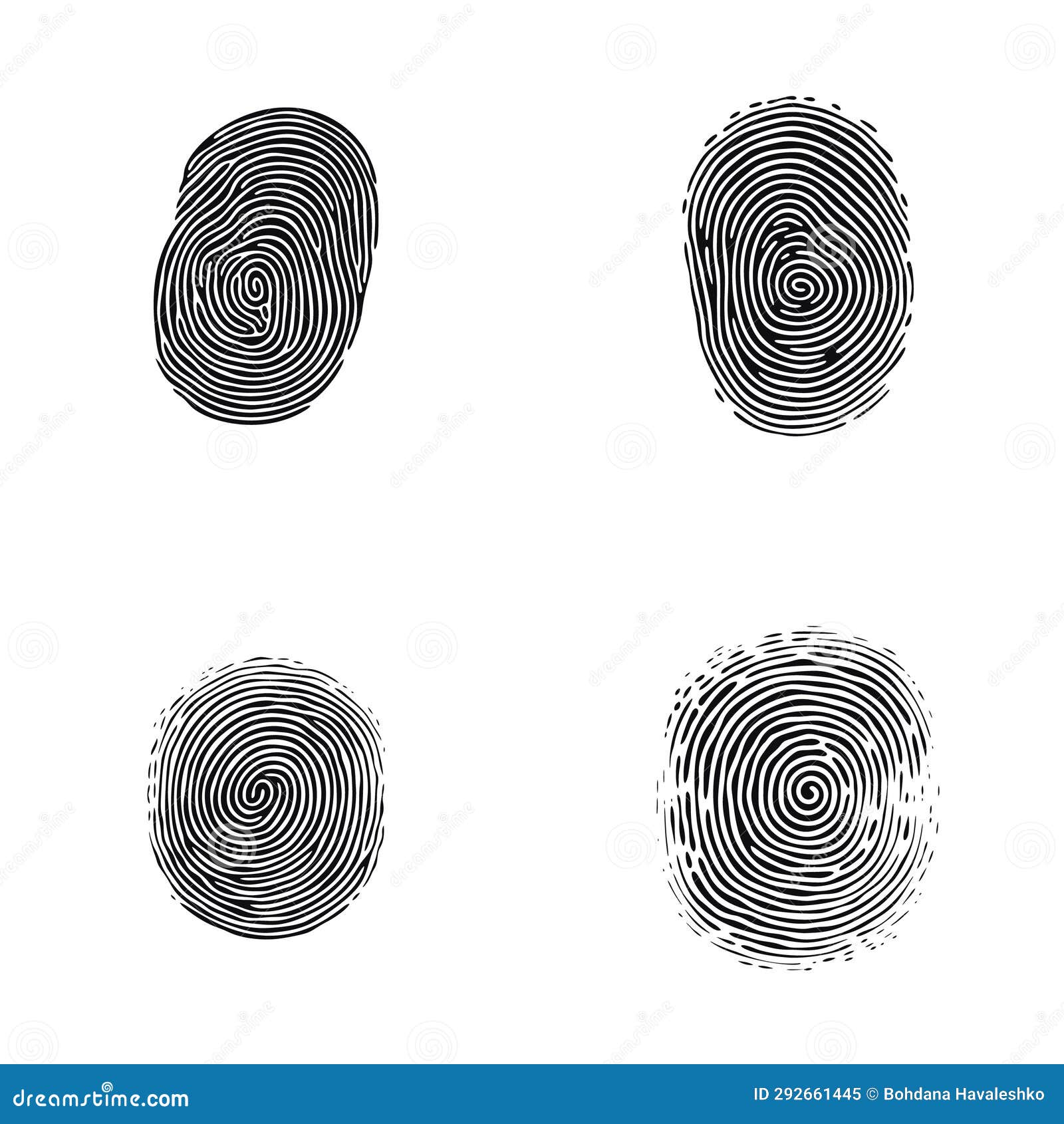 Vector Fingerprints Set of Clean and Simple Prints Stock Vector ...