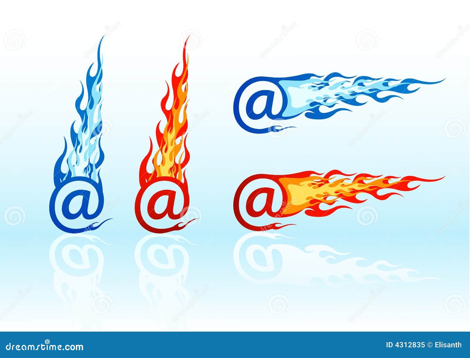 Vector fire e-mails stock vector. Illustration of decoration - 4312835