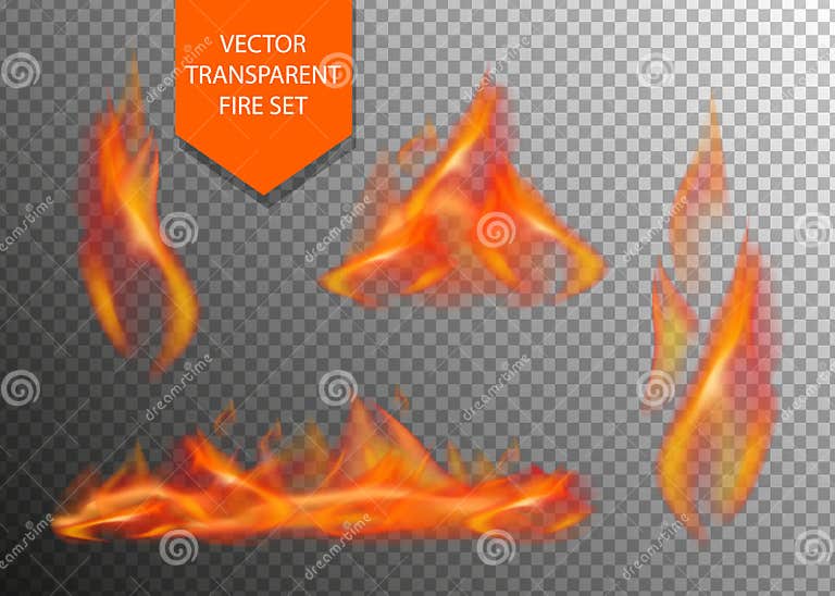 Vector Realistic Fire Special Effect Elements Stock Vector ...