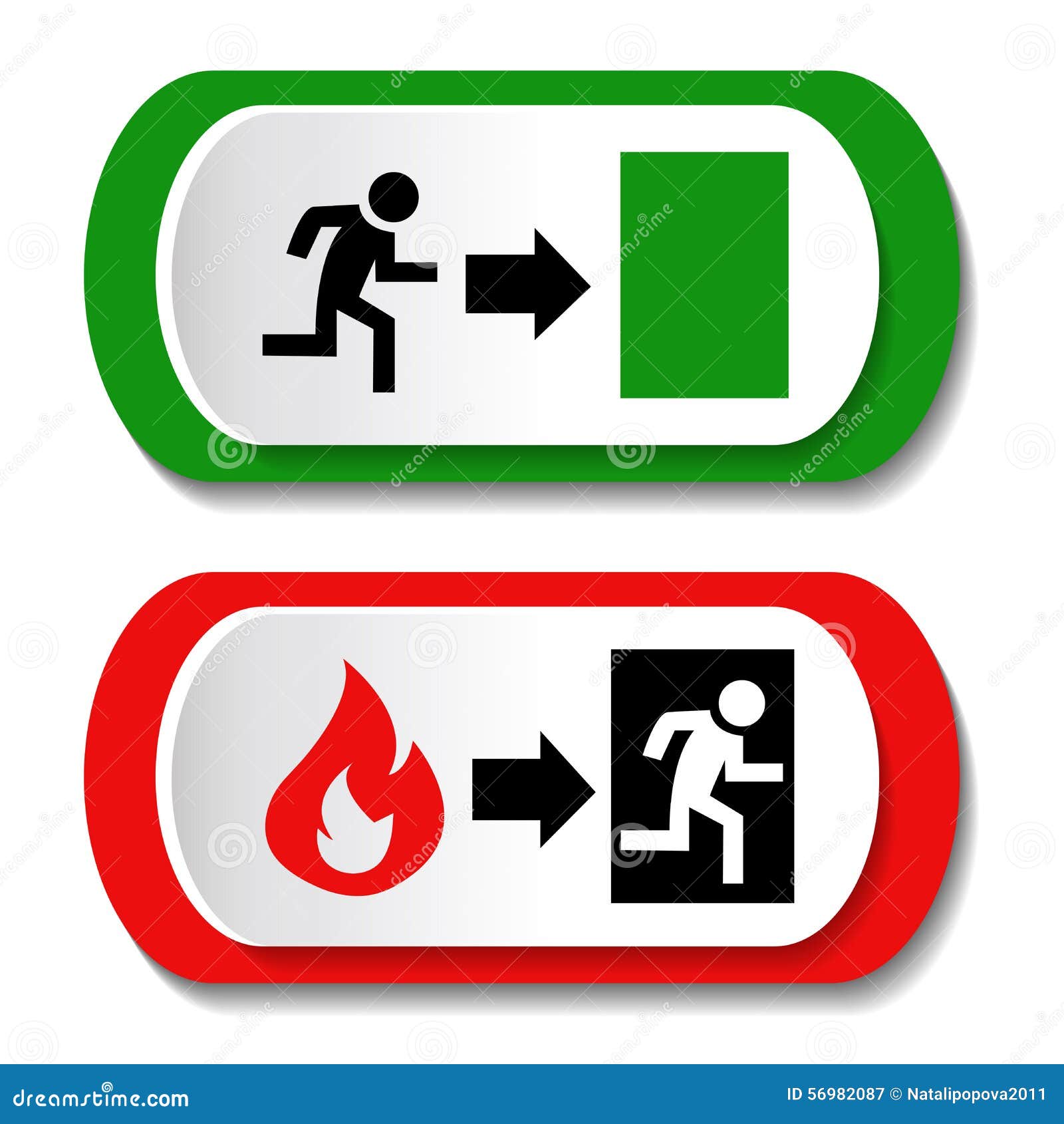 Vector fire exit signs stock vector. Illustration of help - 56982087