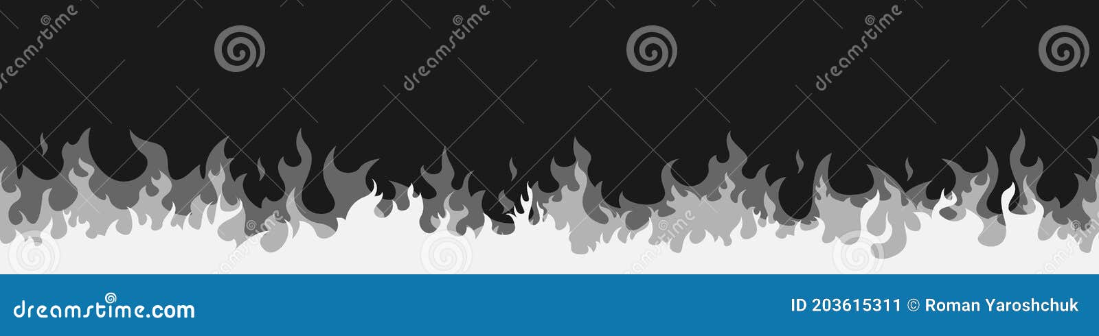 Vector Fire. Fire Sign. White Flame Elements on a Black Background ...