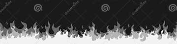 Vector Fire. Fire Sign. White Flame Elements on a Black Background ...