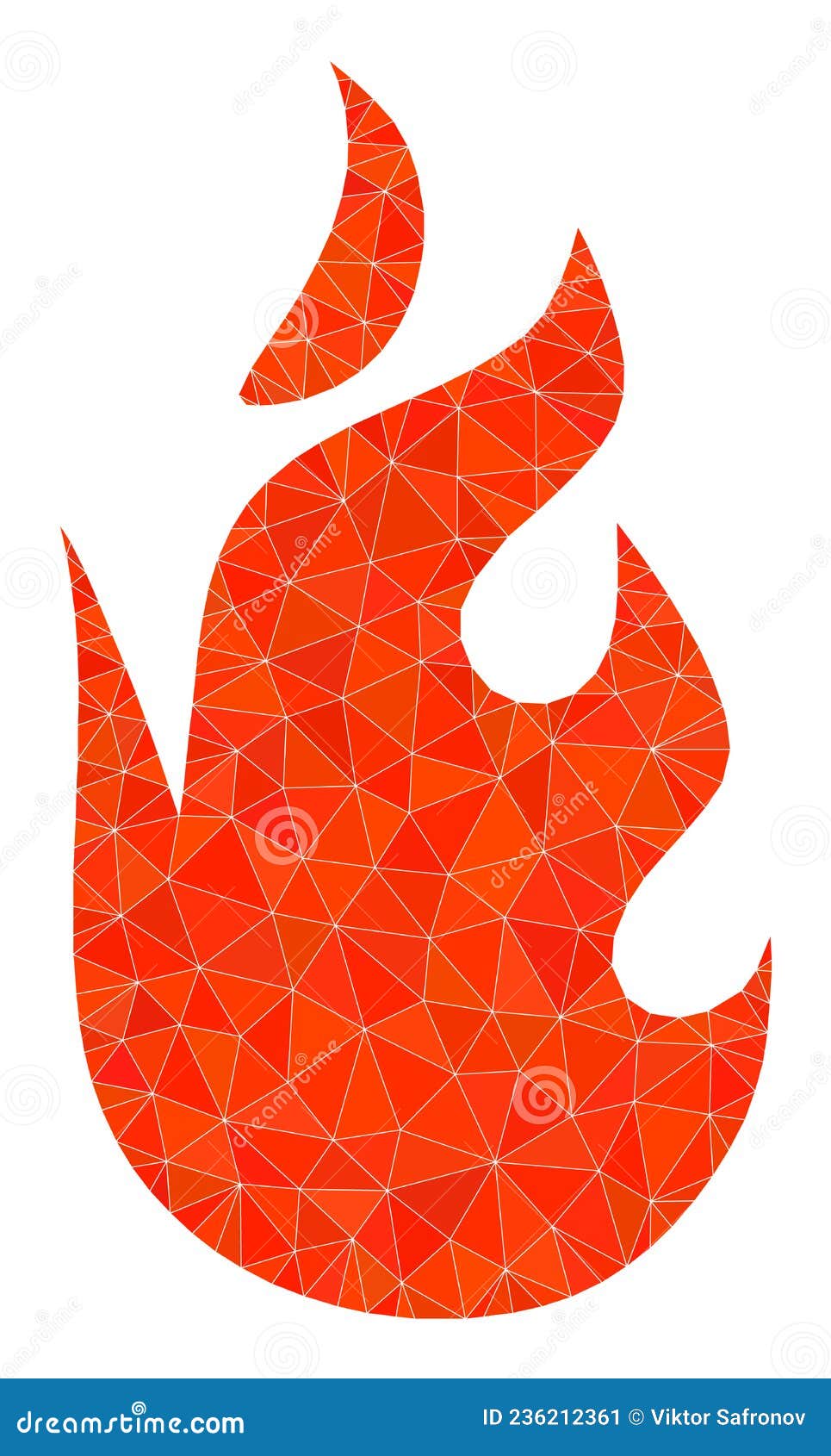Vector Fire Flame Polygonal Icon Stock Vector - Illustration of light ...