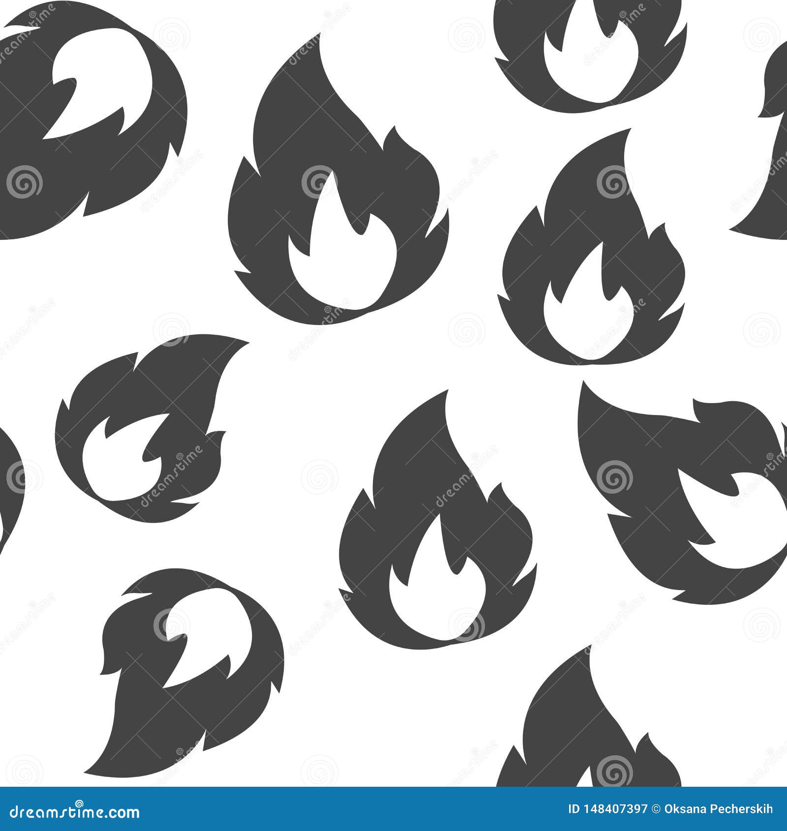 Vector Fire Icon Pattern on a White Background Stock Vector ...