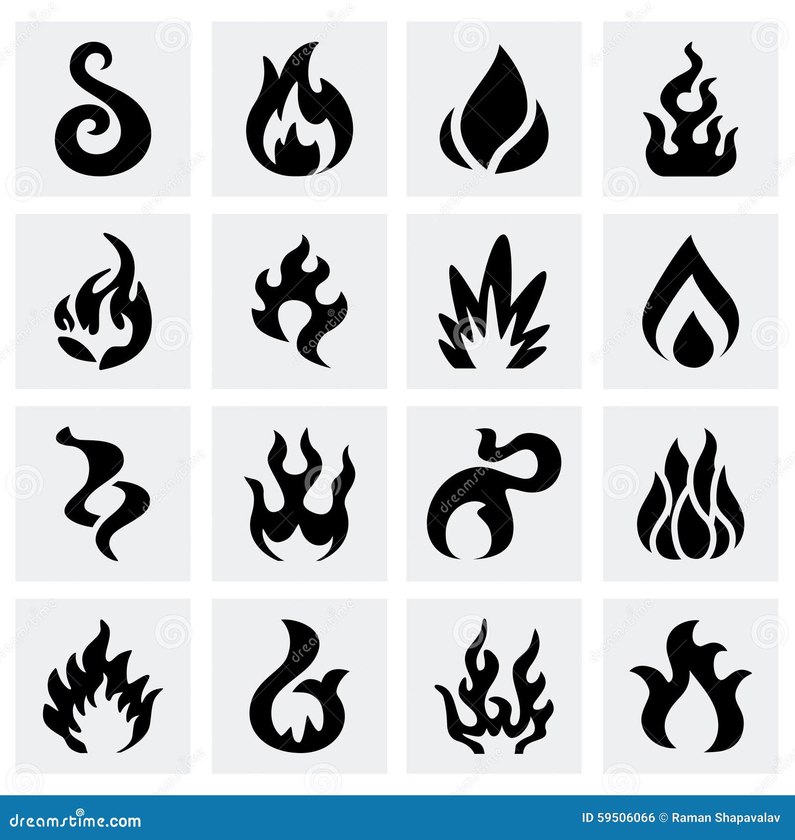 Vector Fire icon set stock vector. Illustration of fireball - 59506066
