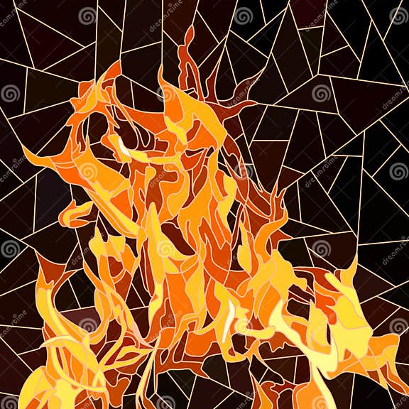 Vector of fire in mosaic. stock vector. Illustration of bonfire - 29074006