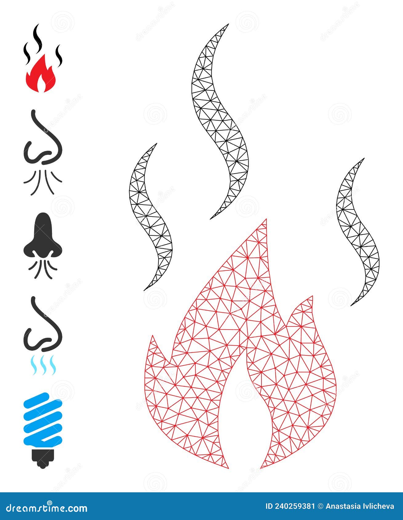 Wildfire Structure With Detailed Burning Parts Division Outline Diagram ...