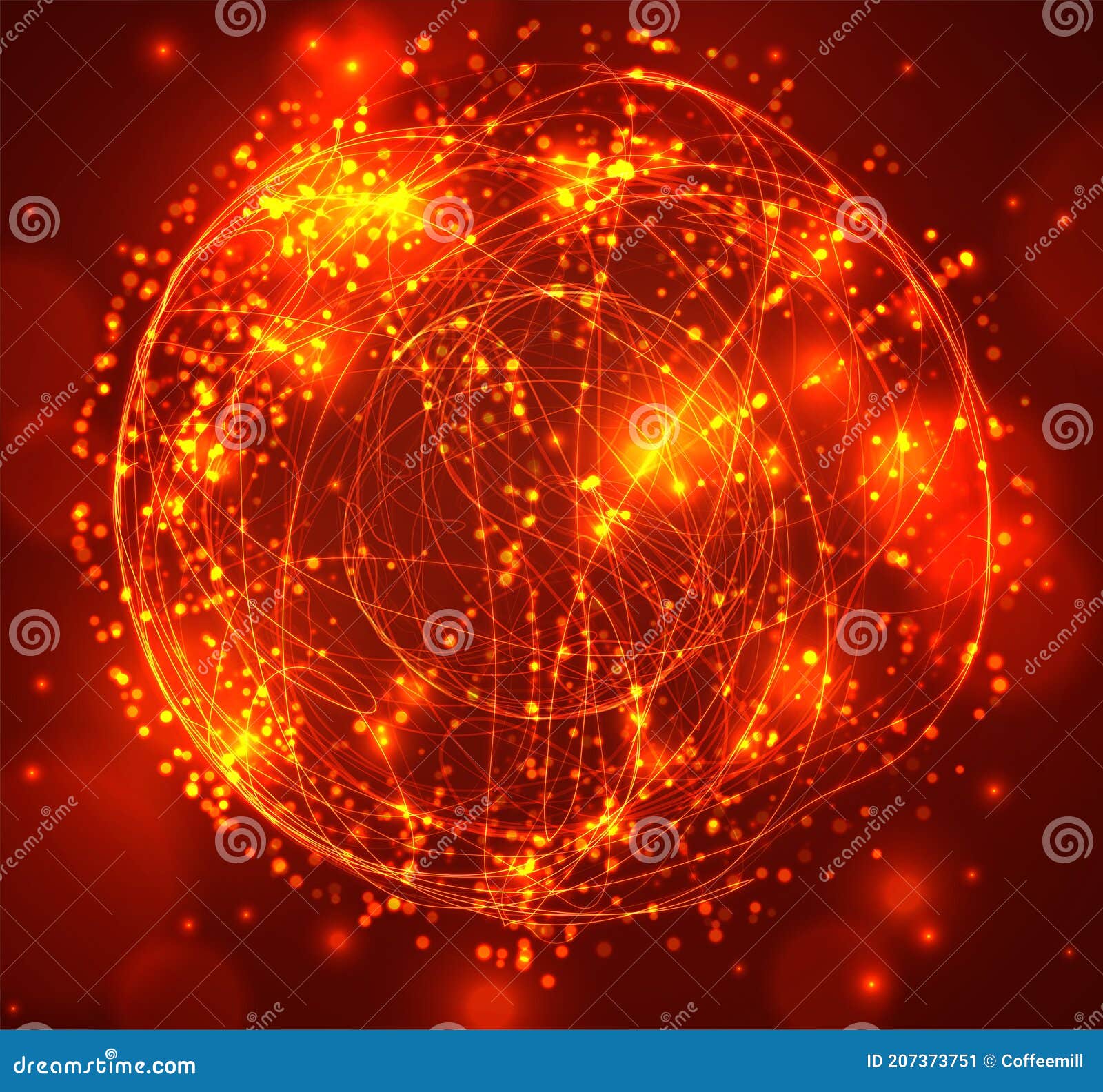 Vector Fire Sphere of Glowing Lines and Sparks Stock Vector ...