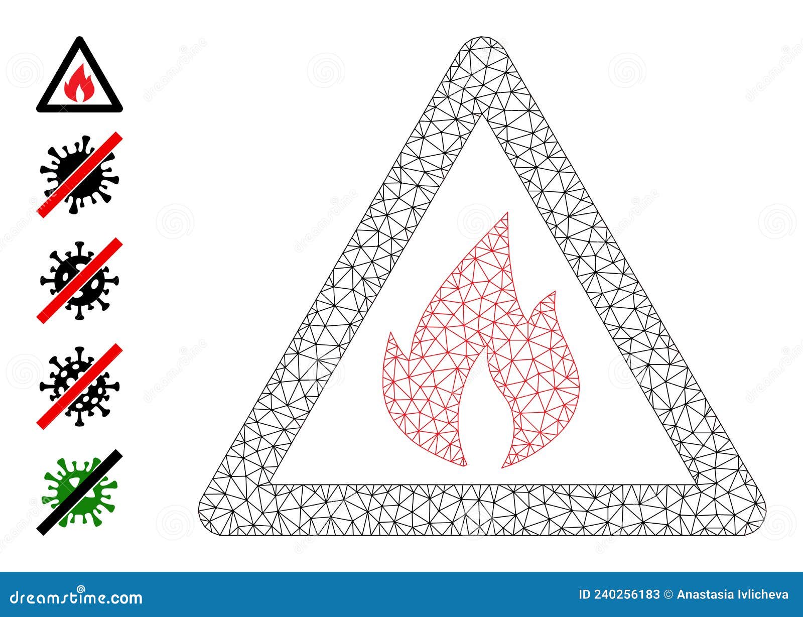 Mesh Network Fire Warning Icon Stock Vector - Illustration of burn ...
