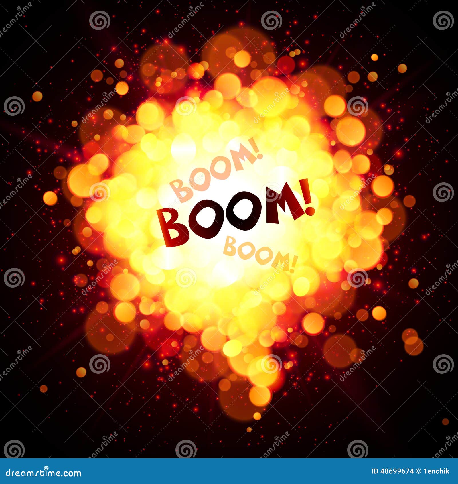 Vector Fireball Speech Bubble with Boom Sign Stock Vector ...