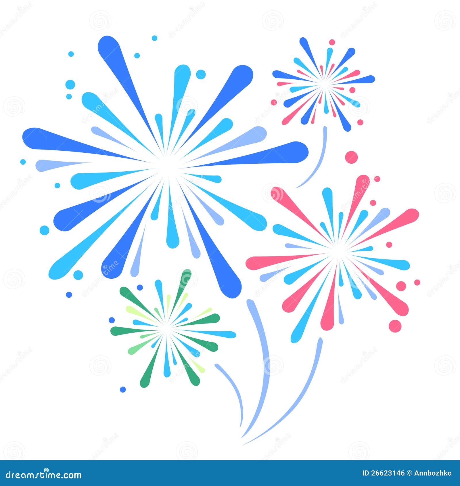 Vector firework stock vector. Illustration of blue, independence - 26623146