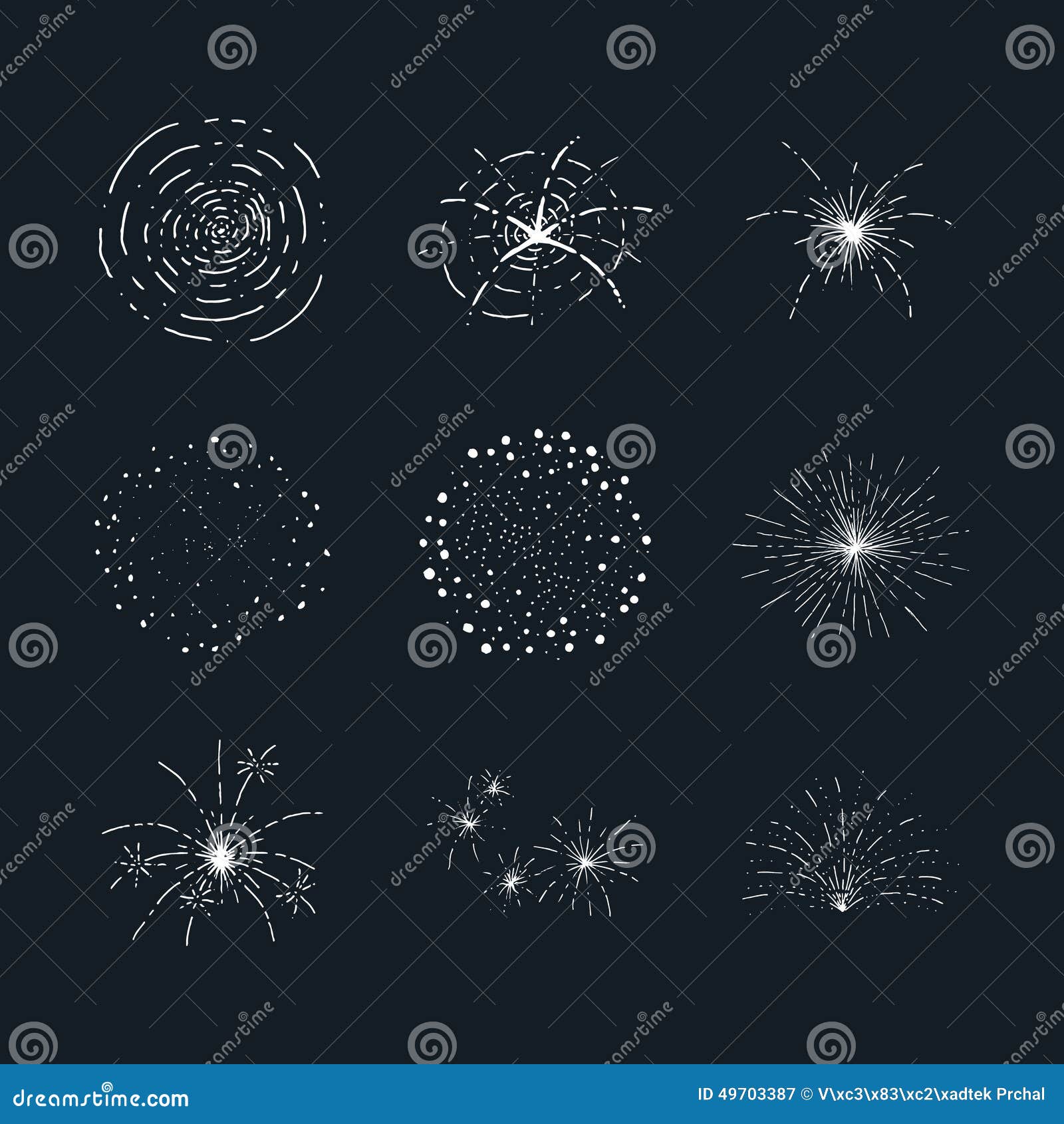Vector fireworks elements stock vector. Illustration of modern - 49703387