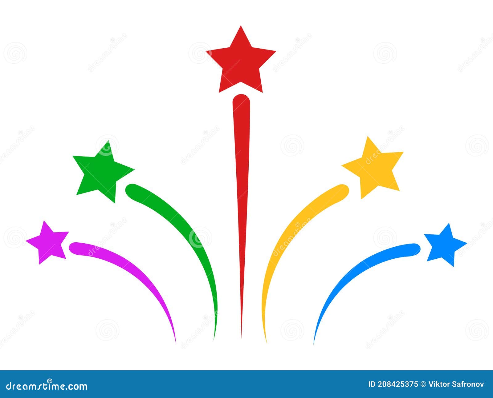 Vector Fireworks Flat Icon Symbol Stock Vector - Illustration of bang ...