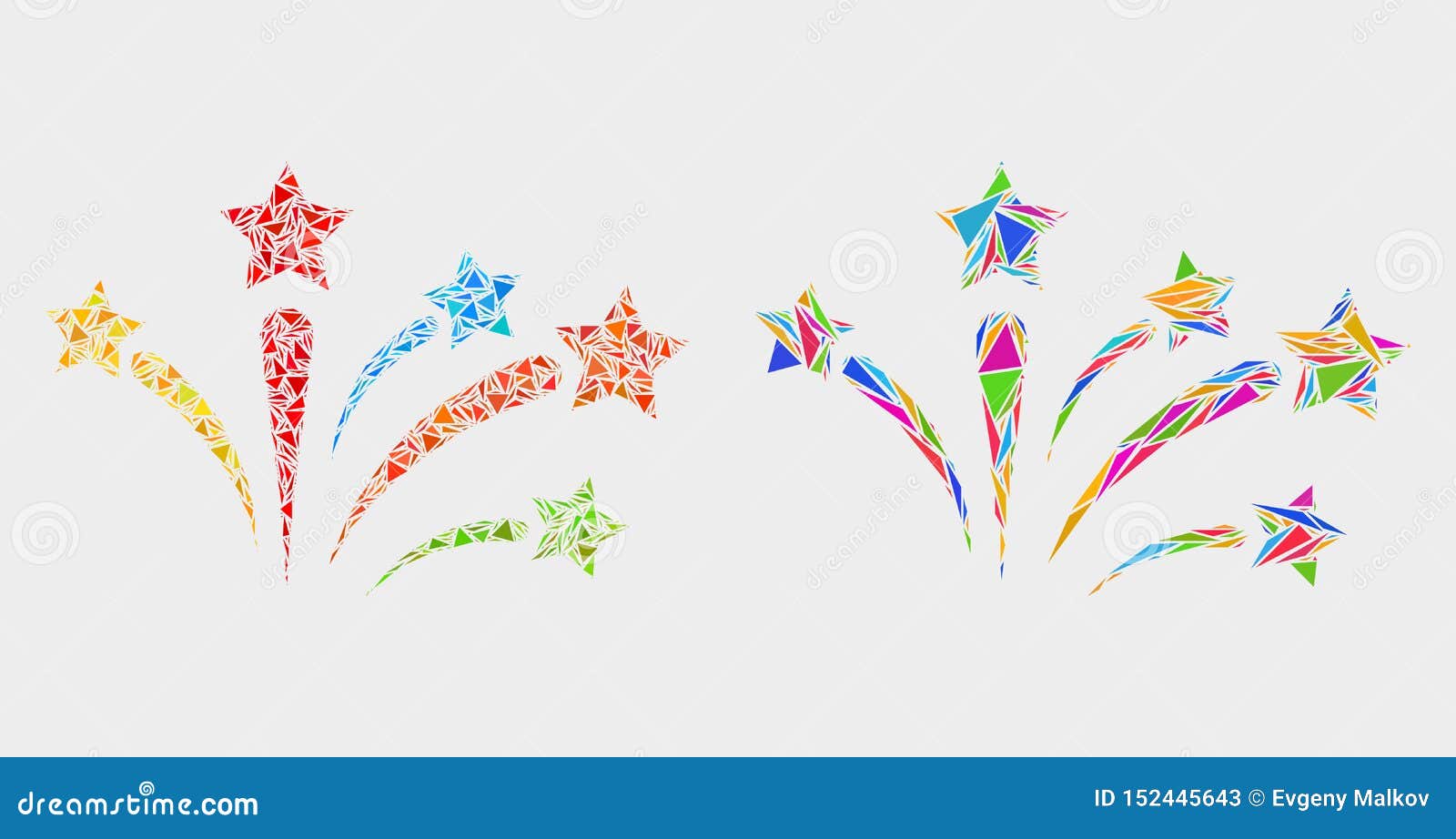 Vector Fireworks Mosaic Icon of Triangles Stock Vector - Illustration ...