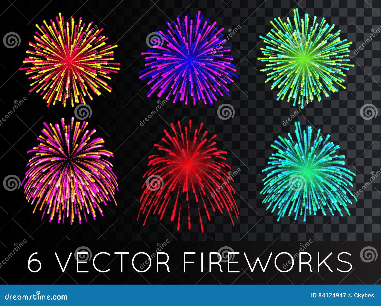 Gigantic Fireworks With Big Explosion. Flame Burst. Vector ...