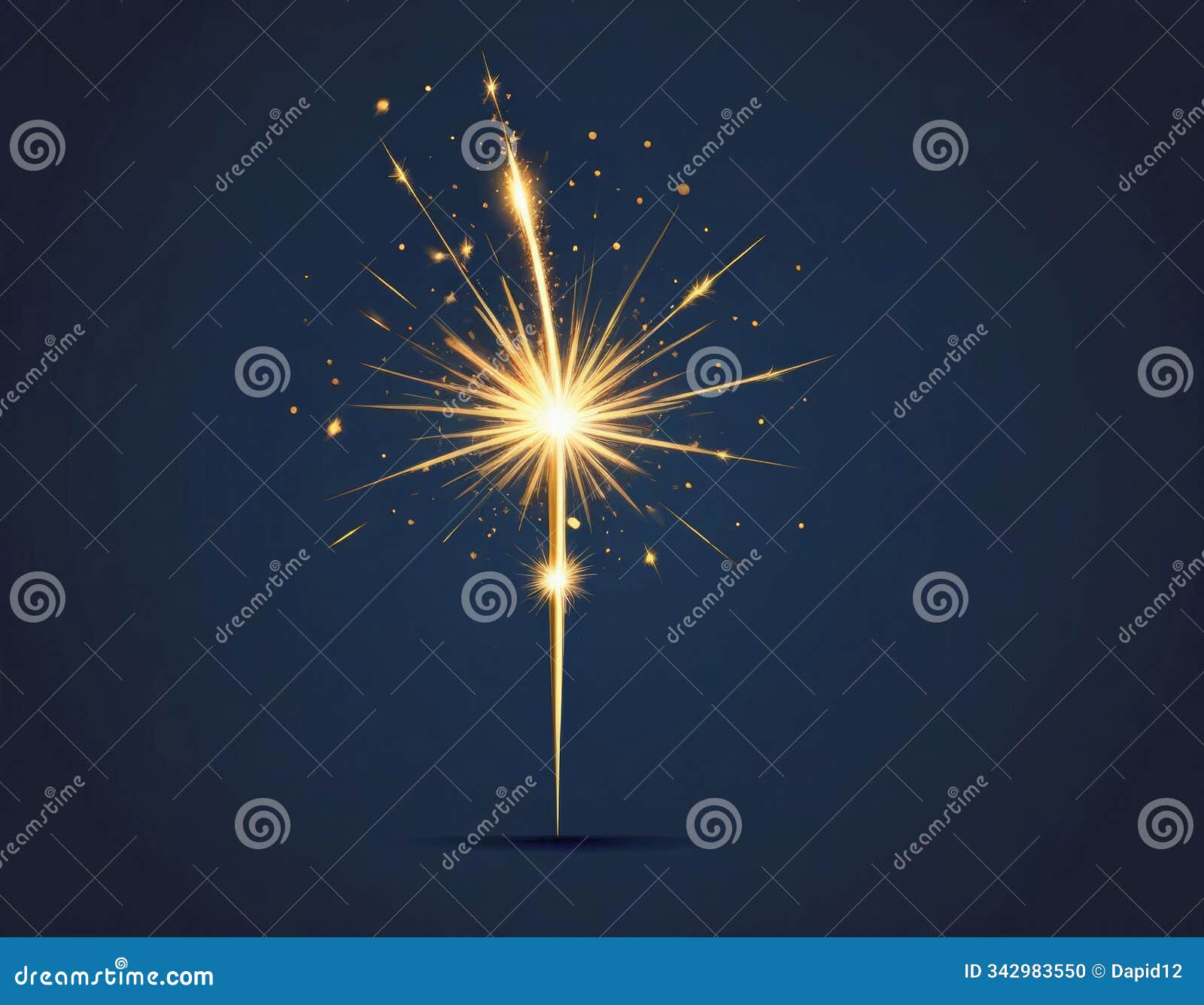 Vector of a Fireworks Shooting a Star with Sparklers that is on a Dark ...