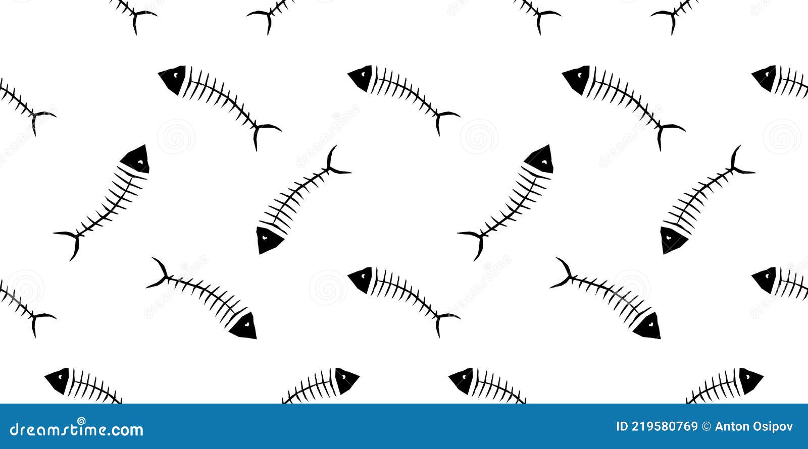 Vector Fish Bones Pattern for Decoration Stock Vector - Illustration of food, modern: 219580769