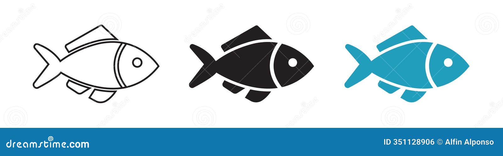 Vector Fish Icon Set. Fish Symbols Stock Illustration - Illustration of ...