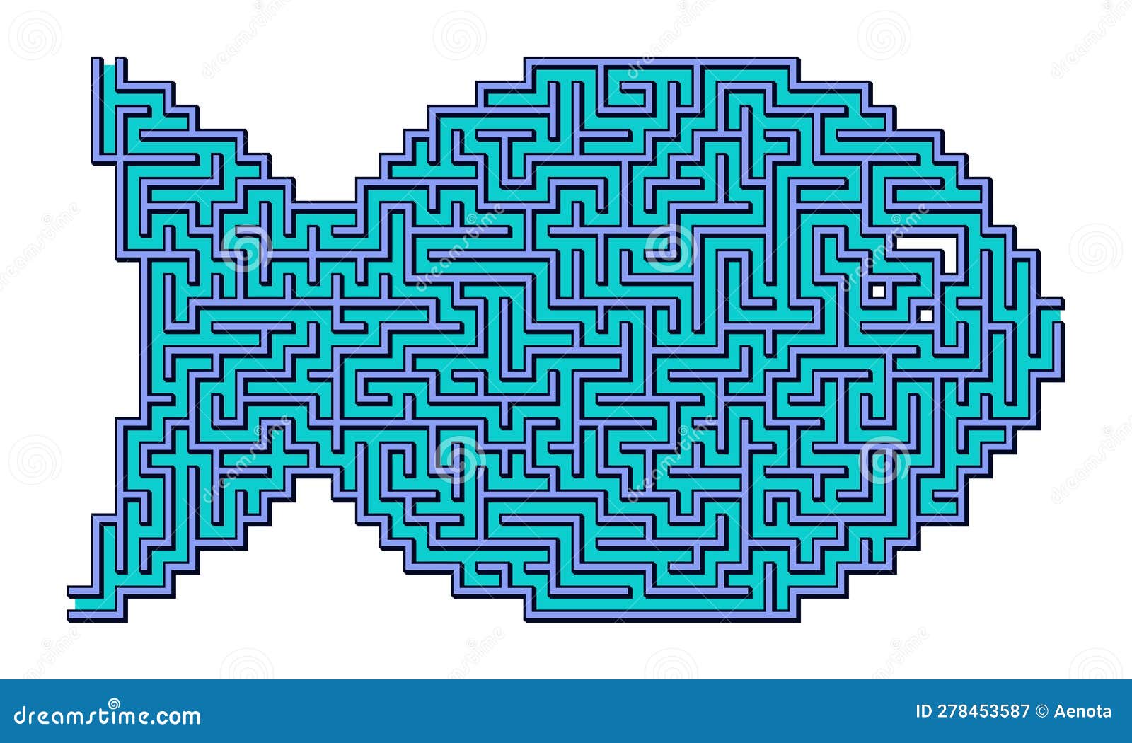 Vector Fish Maze stock vector. Illustration of intricacy - 278453587