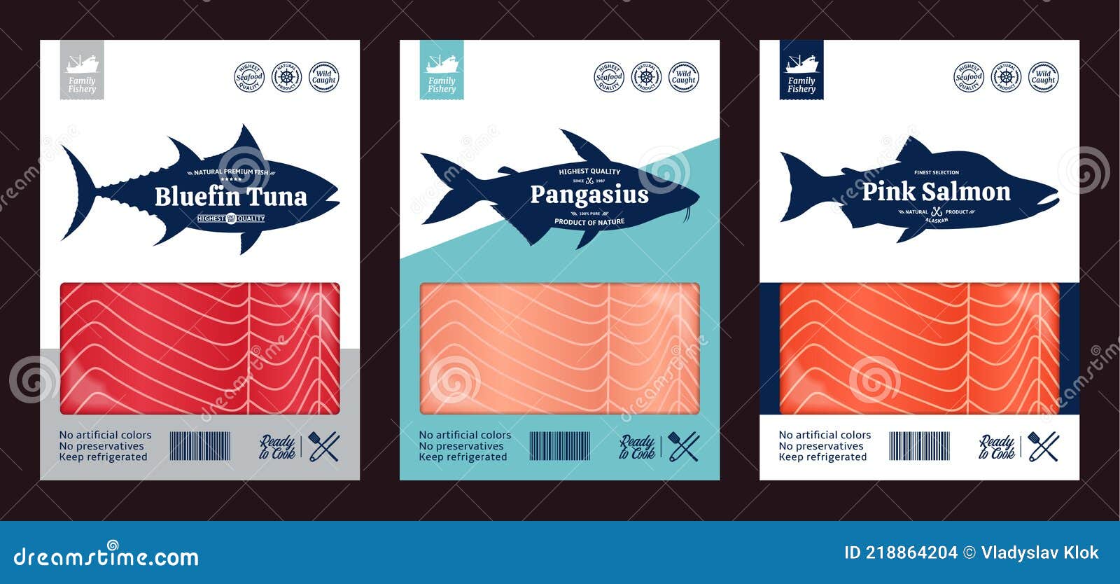 Vector Fish Packaging Design Stock Vector - Illustration of concept ...