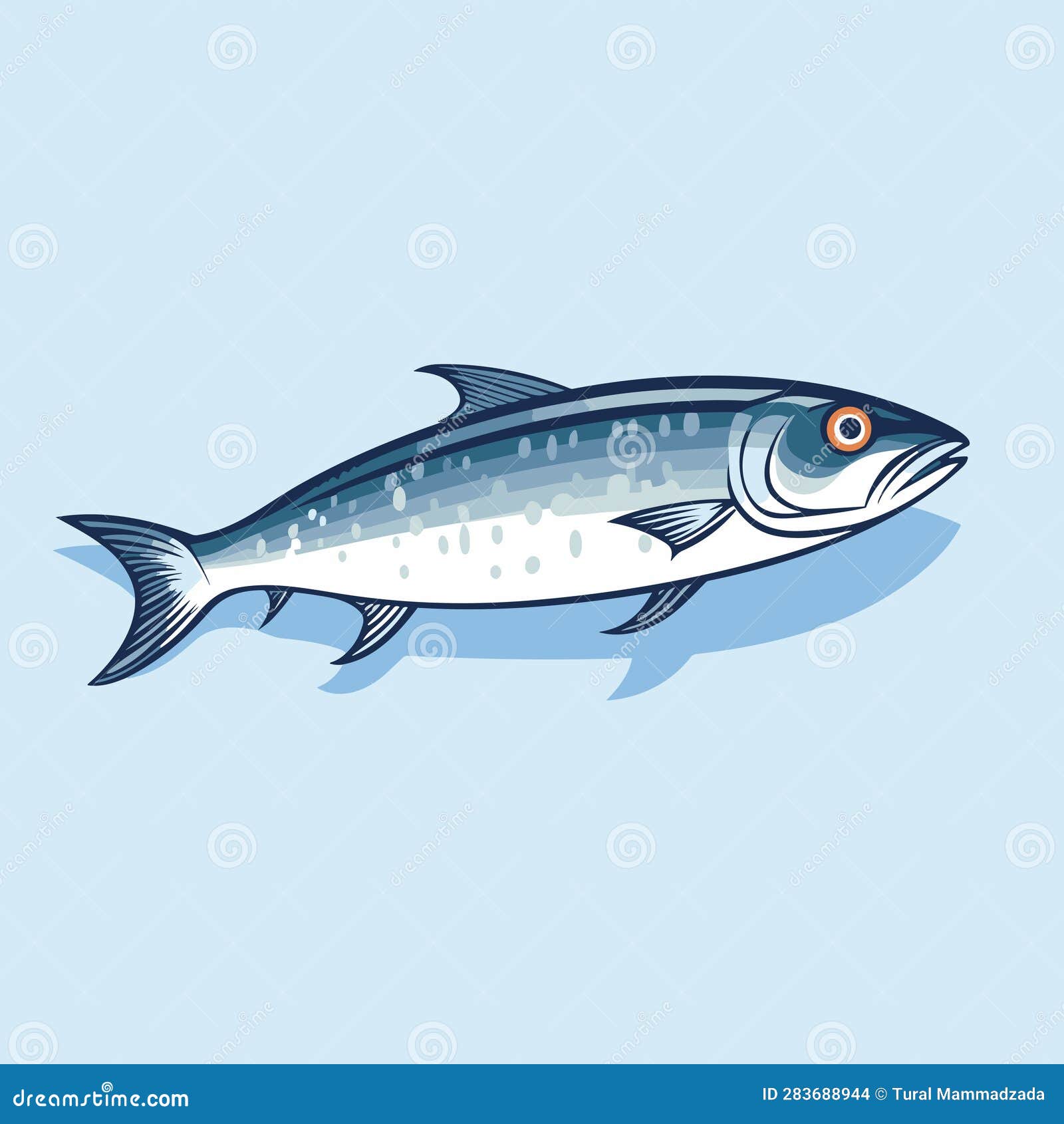 Vector of a Fish Swimming in Water Stock Vector - Illustration of fins ...