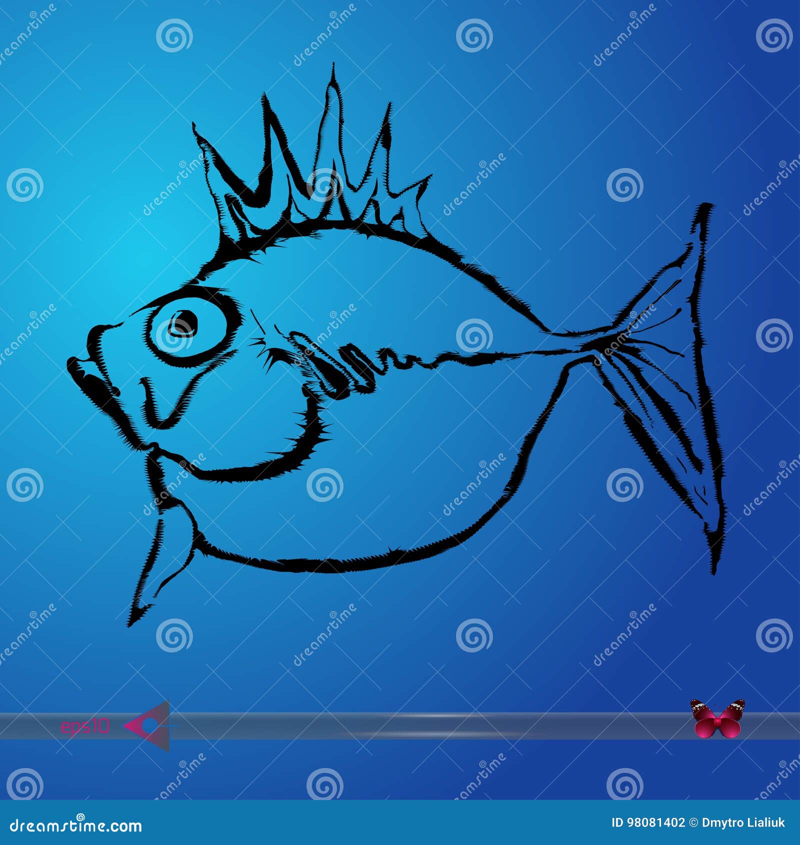 Vector Fish. Vector Illustration on White Background Stock Illustration ...