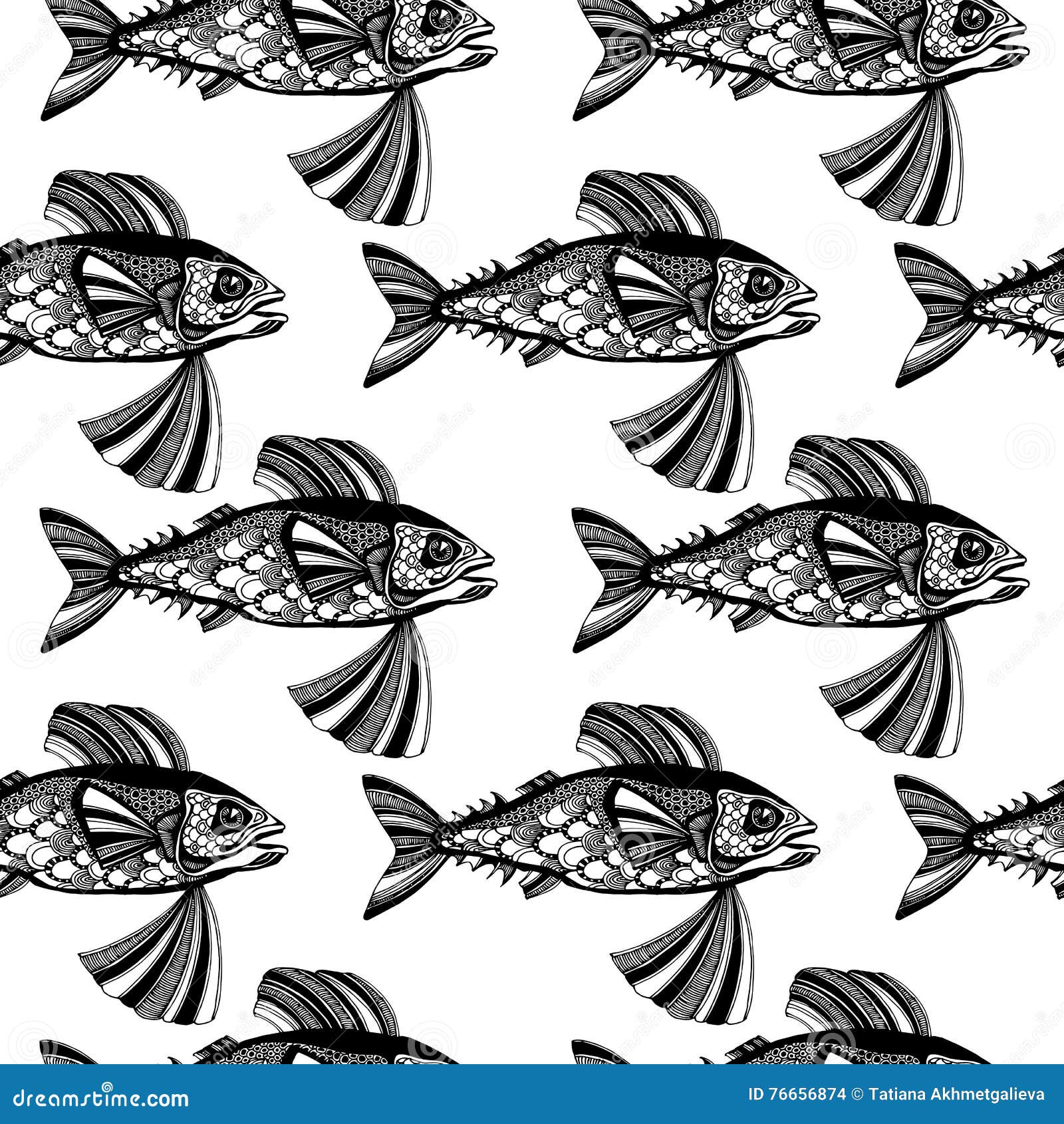 Vector fishes, ocean stock vector. Illustration of fish - 76656874