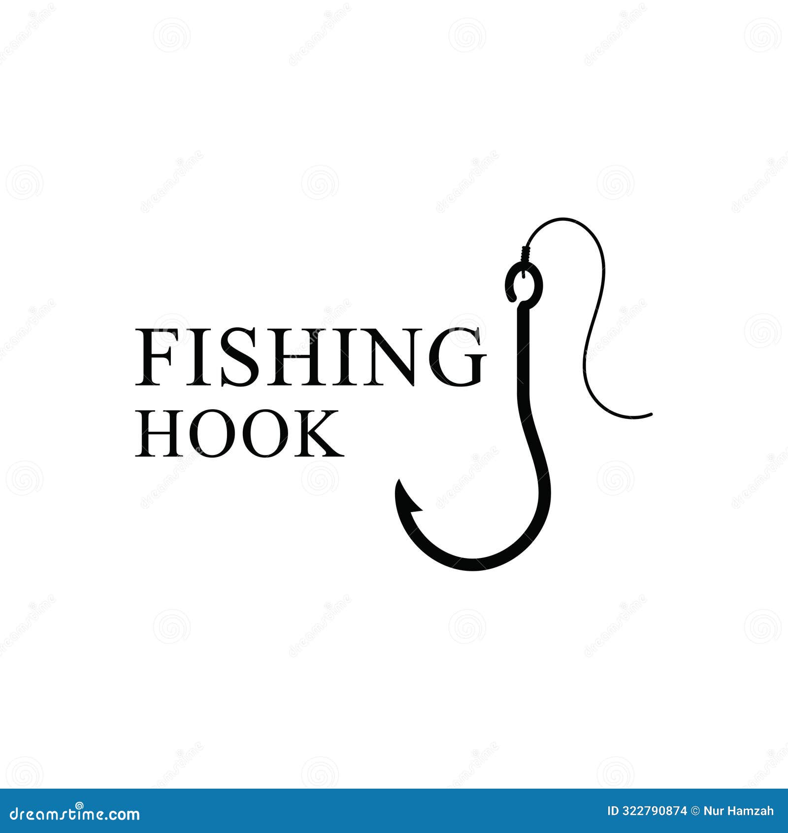 Vector Fishing Hook Logo Silhouette Icon Stock Vector - Illustration of ...