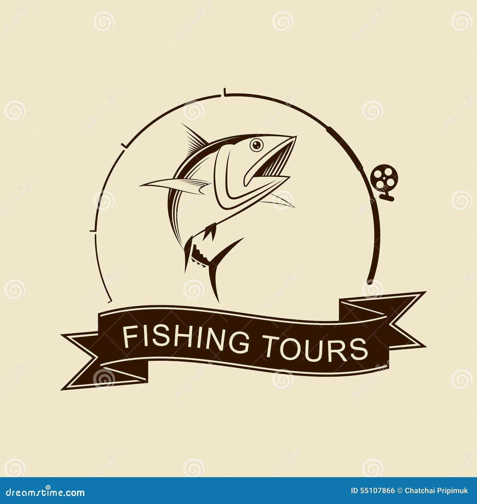 Vector fishing tours stock vector. Illustration of icon - 55107866
