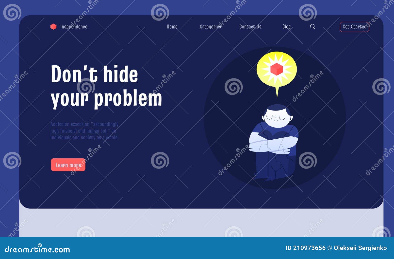 Man Tormented by Obsessive Thoughts Fisrt Screen Stock Vector ...