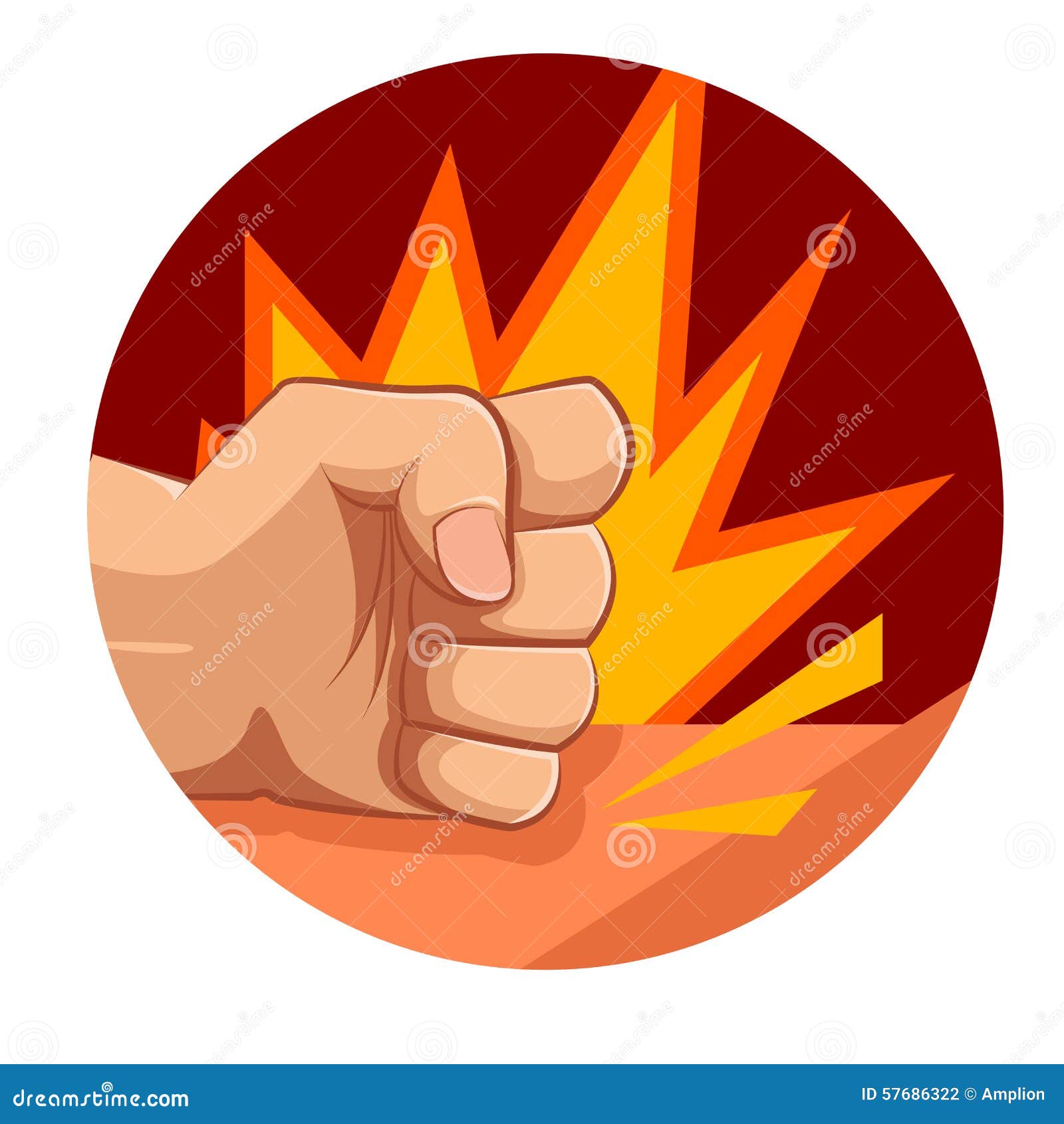 Vector fist strike stock vector. Illustration of arms - 57686322