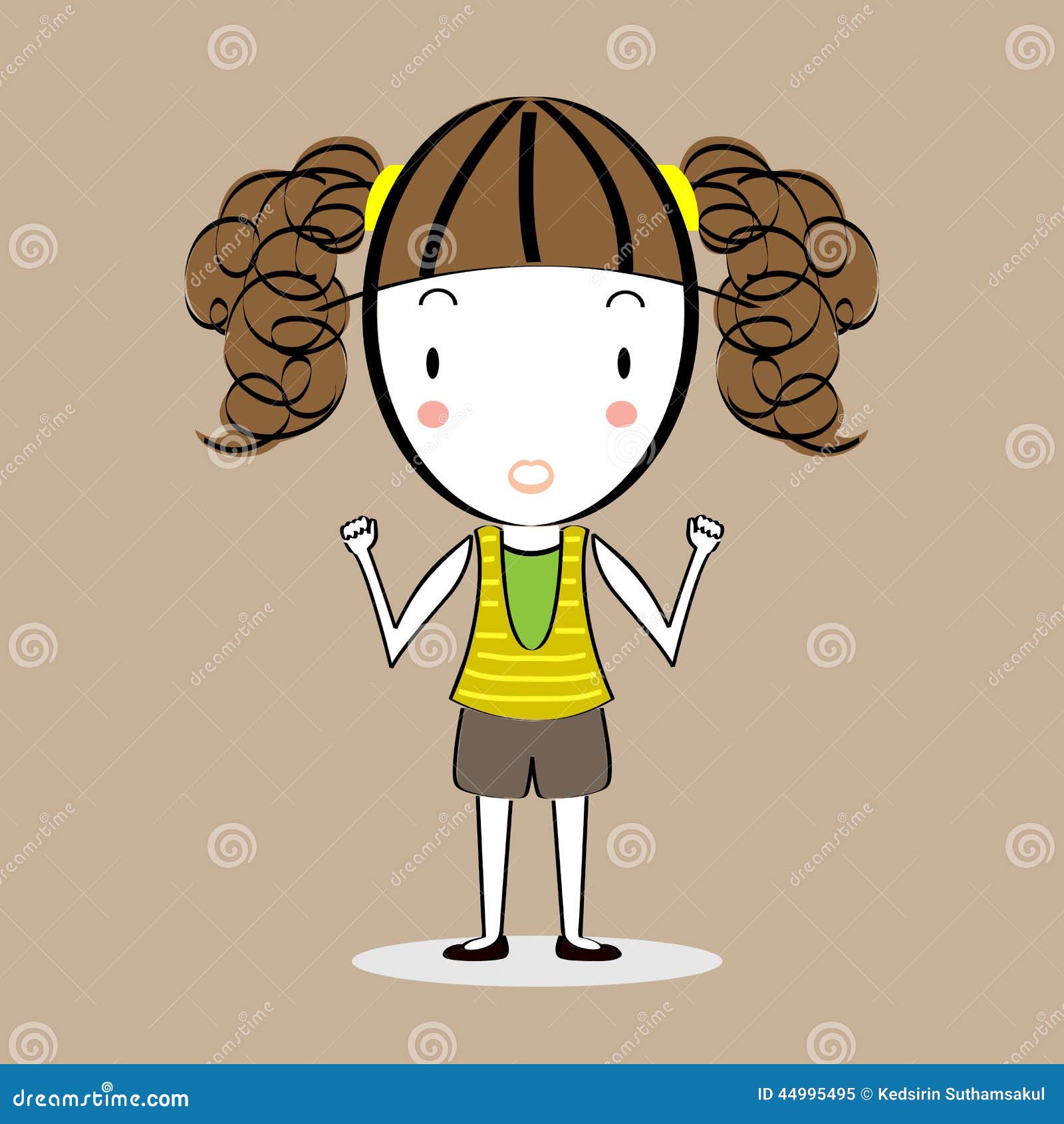 Vector of fit girl cartoon stock vector. Illustration of lift - 44995495