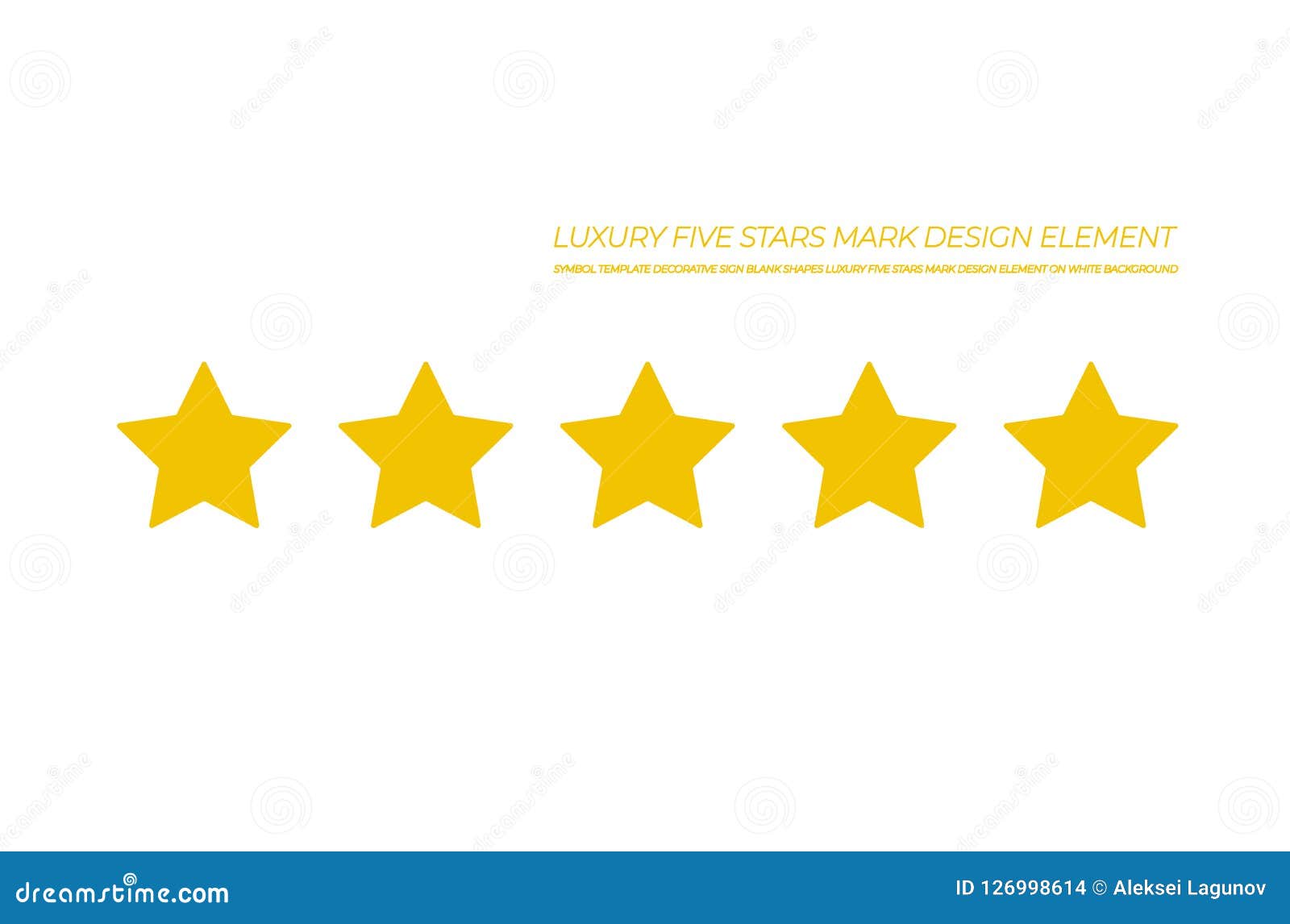 Vector Five Stars Mark, Flat Design Element Isolated. Stock Vector ...