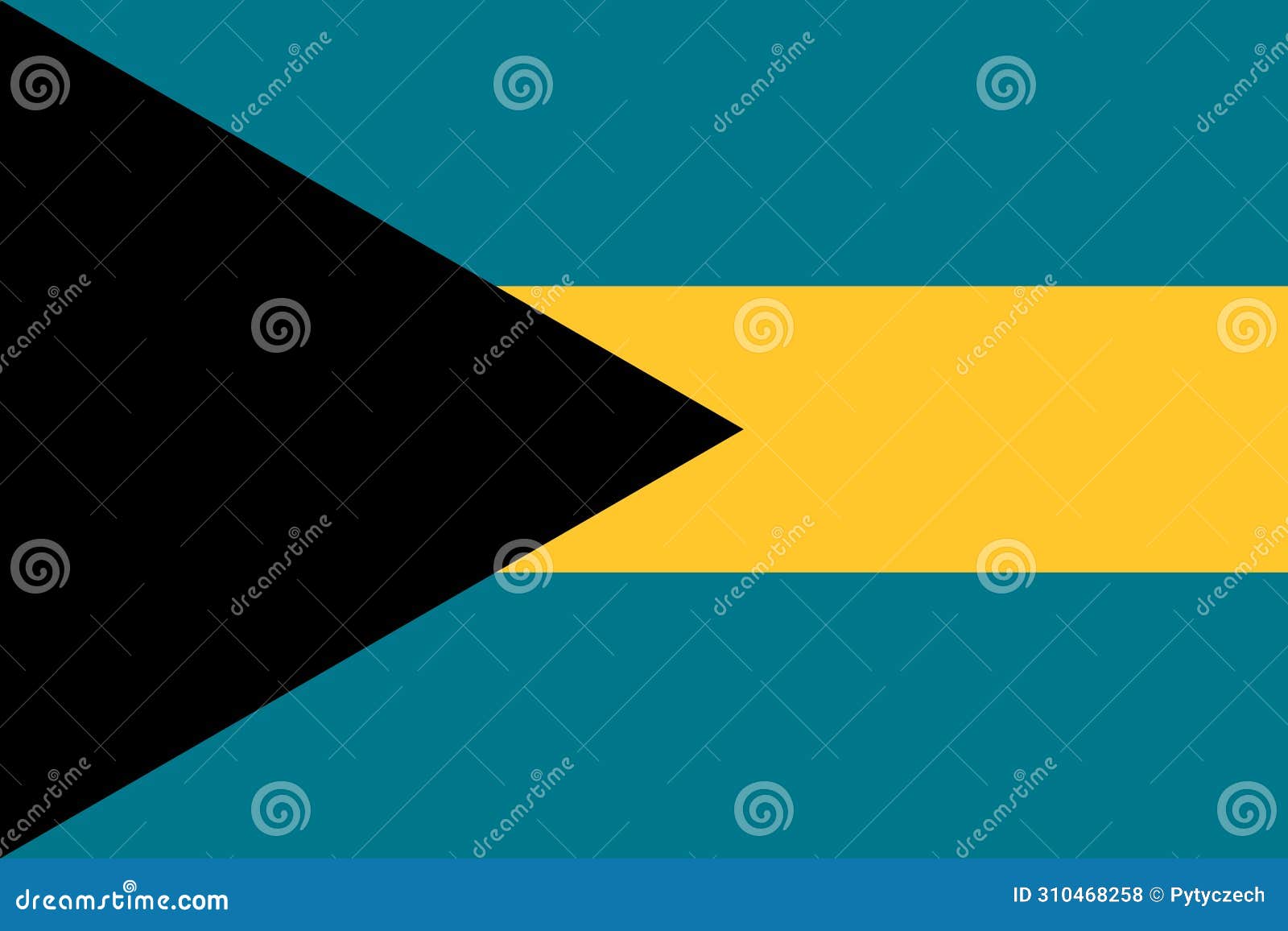 Vector flag of Bahamas stock vector. Illustration of national - 310468258