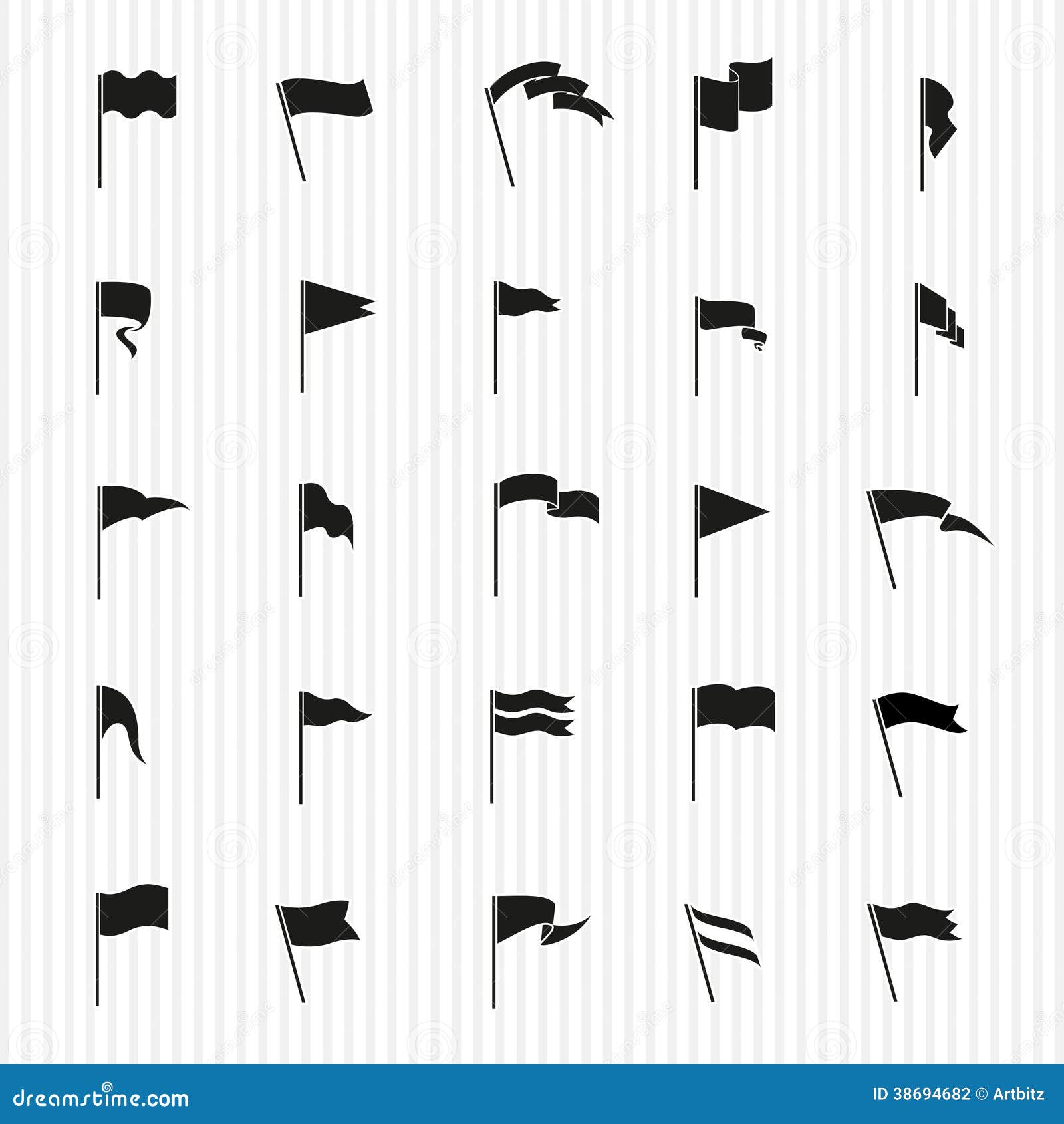 Vector Flag and Banner Icons Stock Illustration - Illustration of ...