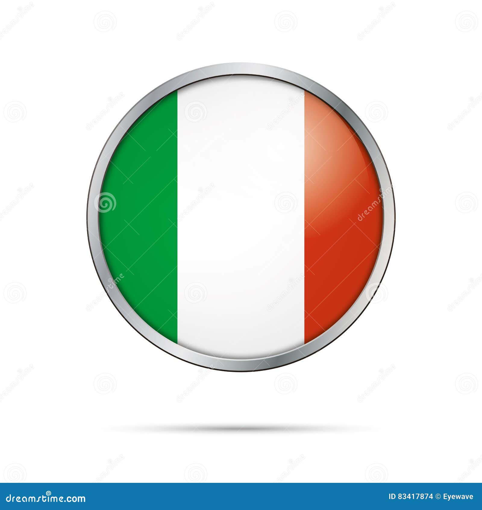 Vector Flag Button. Italy Flag in Glass Button Style. Stock Vector ...