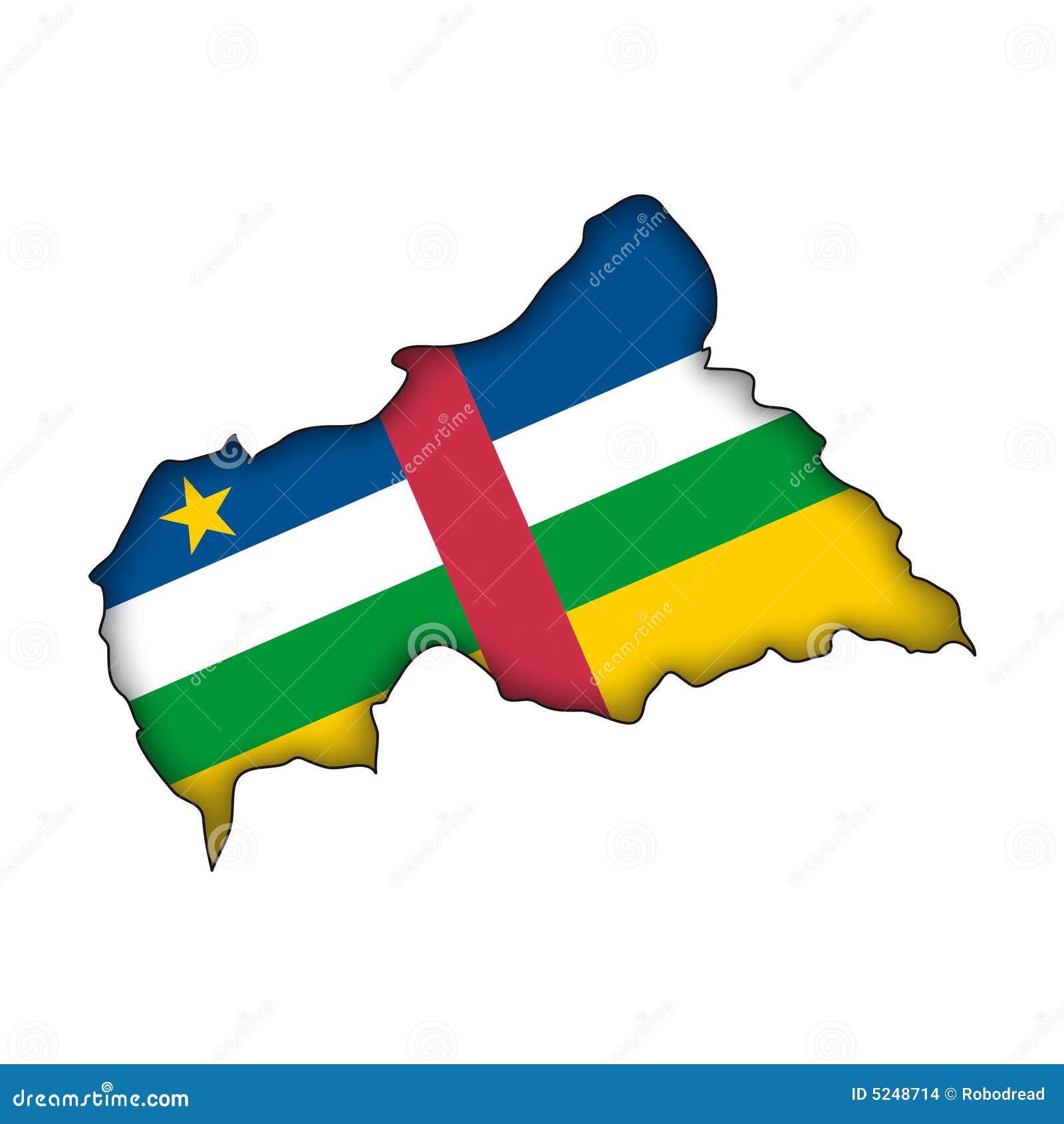 Vector Flag Central African Republic Stock Vector Illustration Of