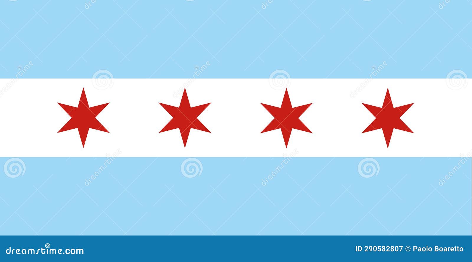 Vector flag of Chicago stock illustration. Illustration of flag - 290582807