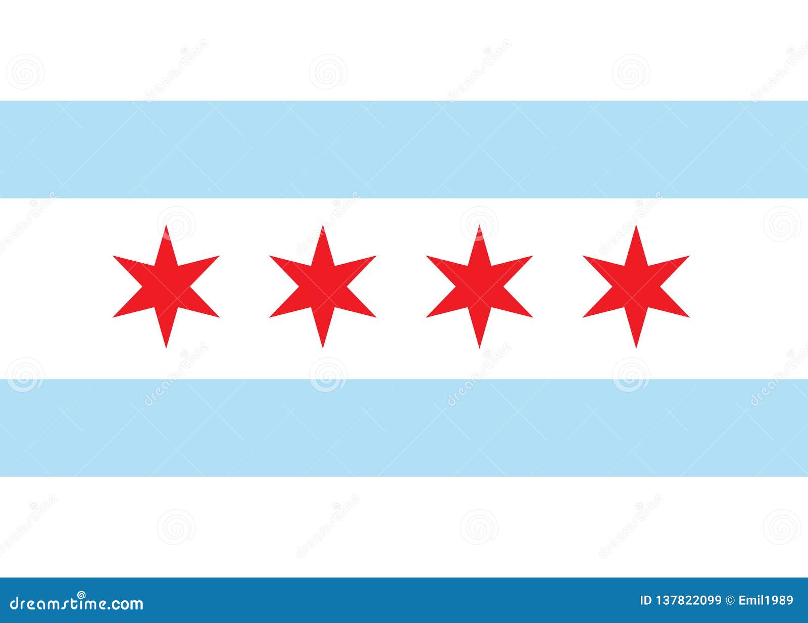 Vector flag chicago stock illustration. Illustration of graphic - 137822099