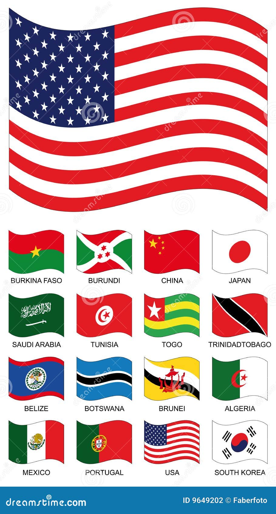 Vector Flag Collection stock vector. Illustration of government - 9649202