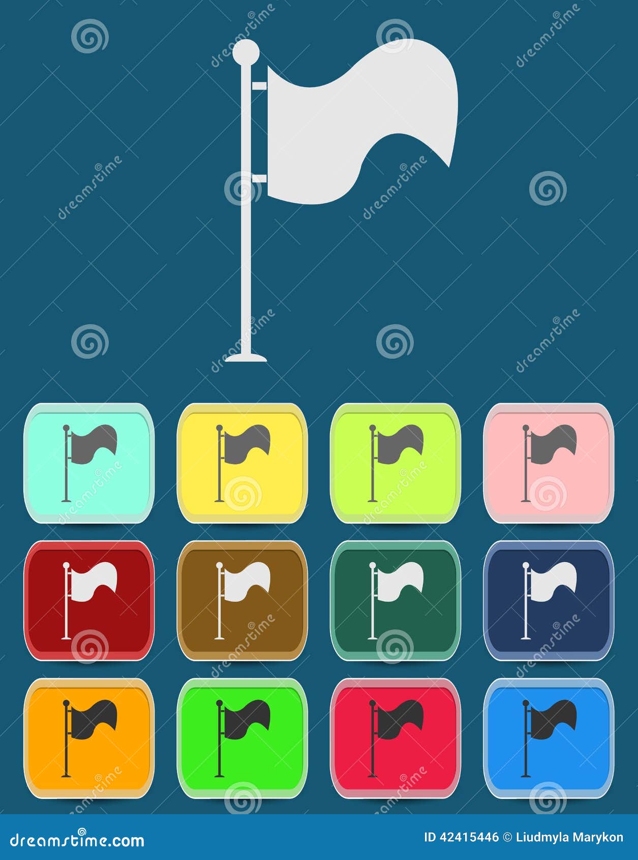 Vector Flag Icon with Color Variations, Vector Stock Vector ...
