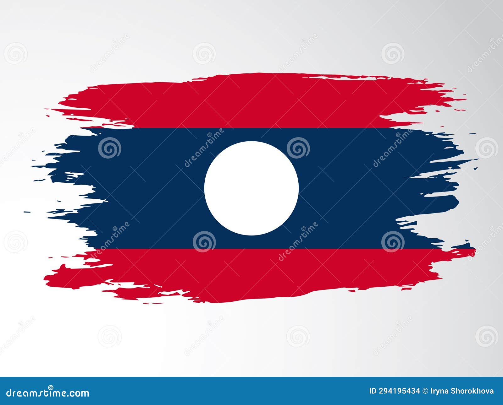 Vector Flag of Laos Drawn with a Brush Stock Vector - Illustration of ...
