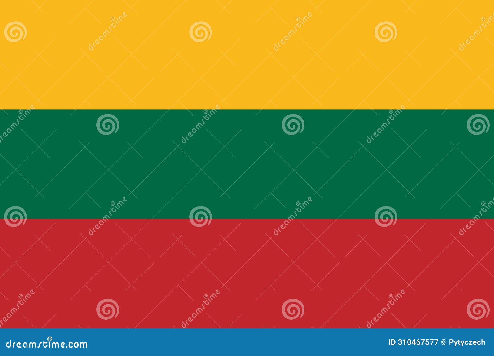 Vector flag of Lithuania stock illustration. Illustration of flag ...