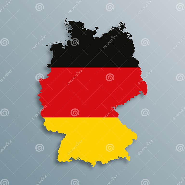 Vector Flag Maps of Germany with Shadow Stock Vector - Illustration of ...