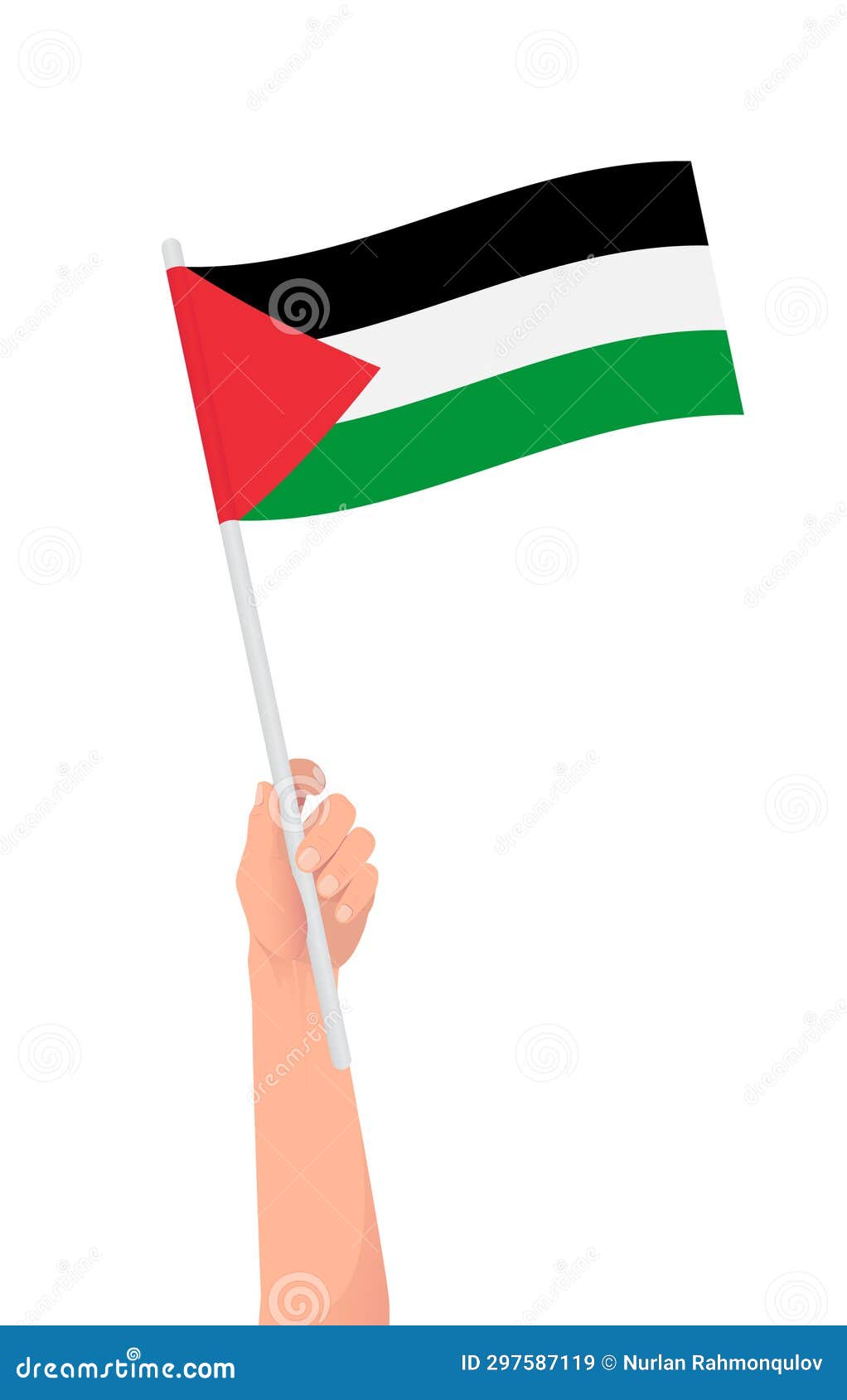 Vector Flag of Palestine. Hand Holding a Palestine Flag Stock ...